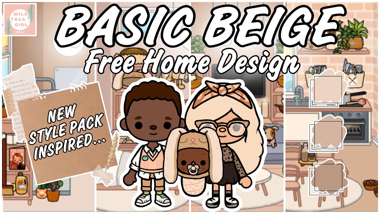 FREE BASIC BEIGE HOME DESIGN 🤎🧸 TOCA LIFE WORLD 🌍 - YouTube