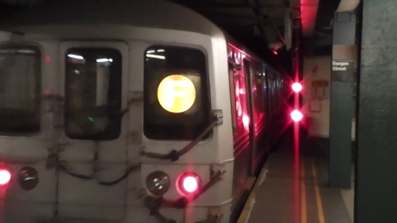 IND Crosstown Line: Manhattan-bound R46 F Train@Bergen Street - YouTube