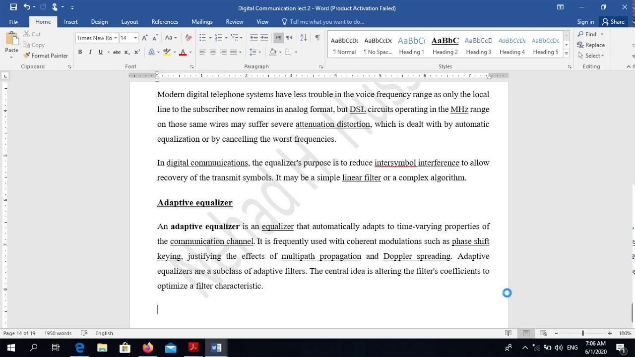 3rd Class CTE, \Digital Communication, \Matched Filter,\ Nehad H ...