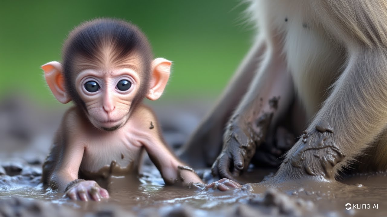Baby monkey plays hide-and-seek with mom - Very Challenging adorable ...