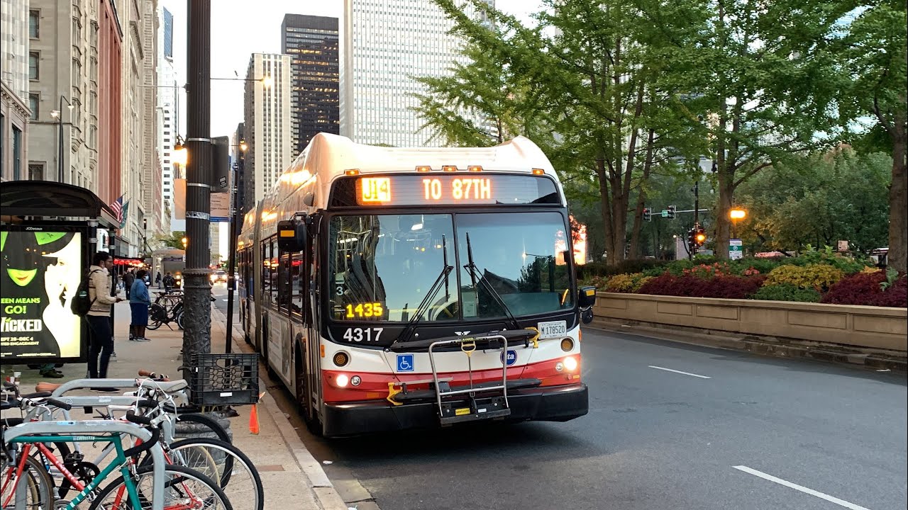 CTA 2012 New Flyer DE60LFR (4317) on Route J14 Jeffery Jump - YouTube