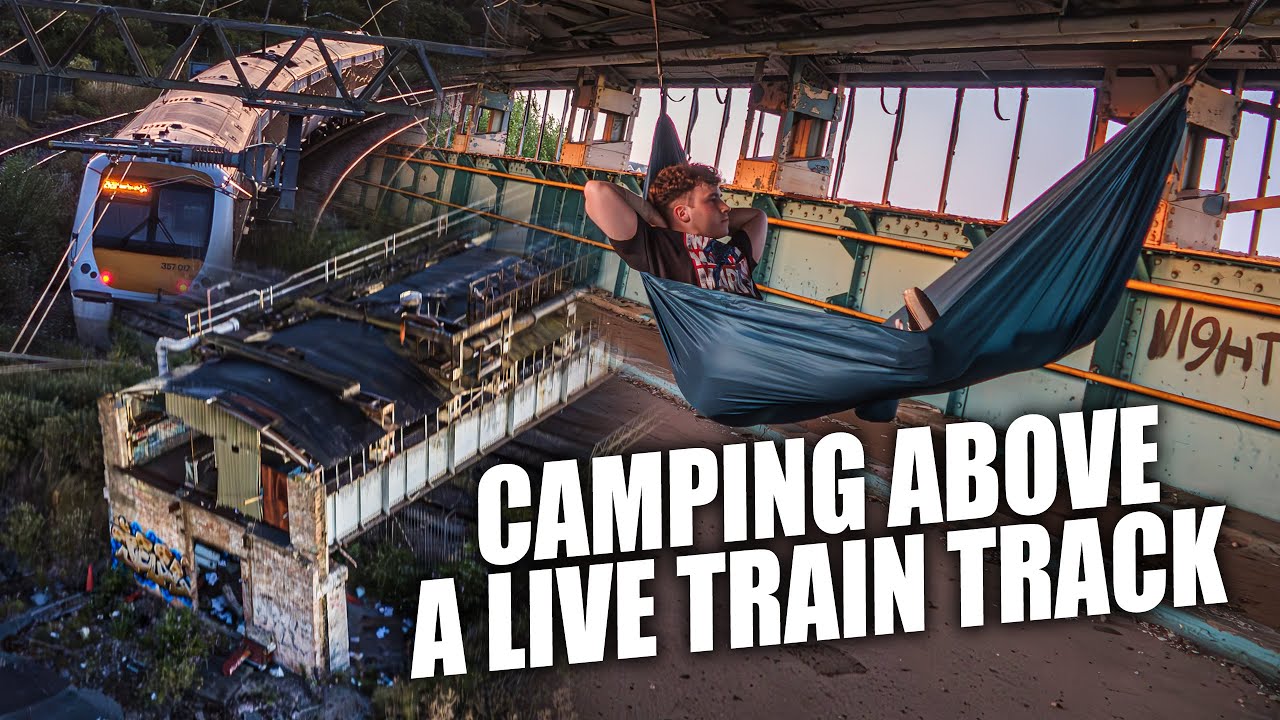 I Camped Above a Live Train Track - YouTube