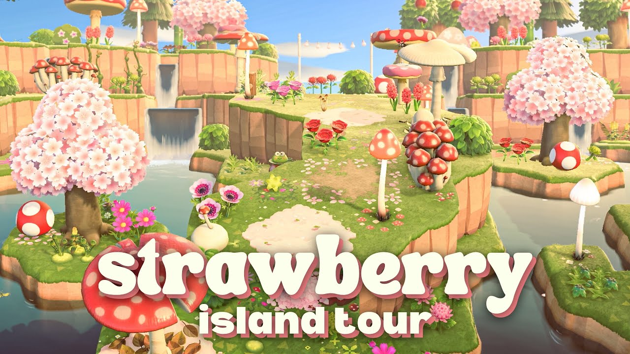 Super Cute Strawberry Themed Island 🍓🌸 | ACNH Island Tour - YouTube