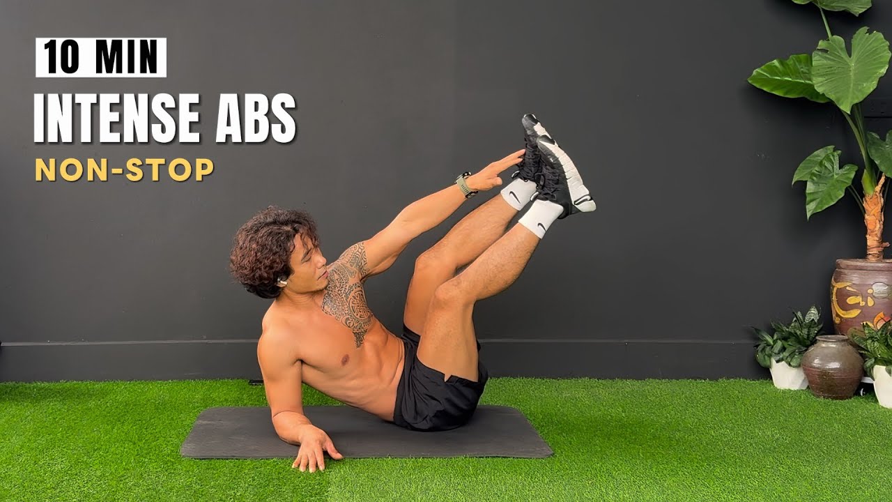 10 Min NON-STOP ABS Workout To Get BULGING ABS Fast ( No Equipment ...