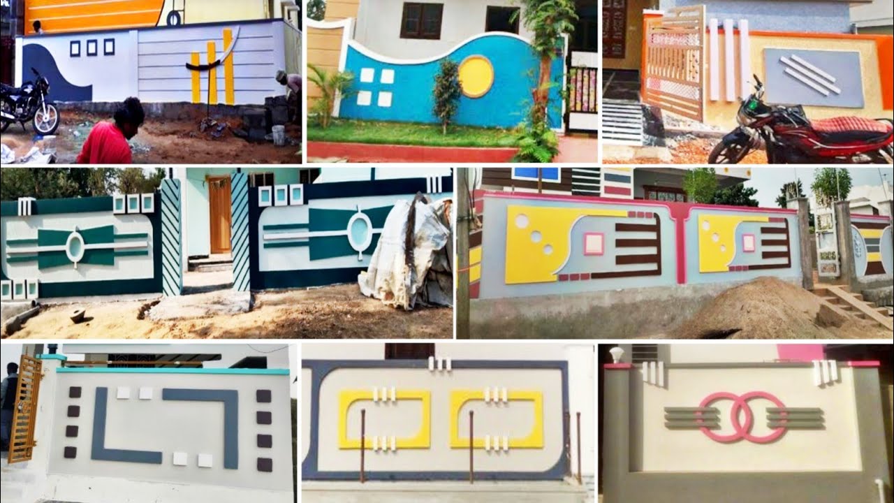 30 Latest Compound Wall Design New Photos/ Indian Style Compound Wall ...