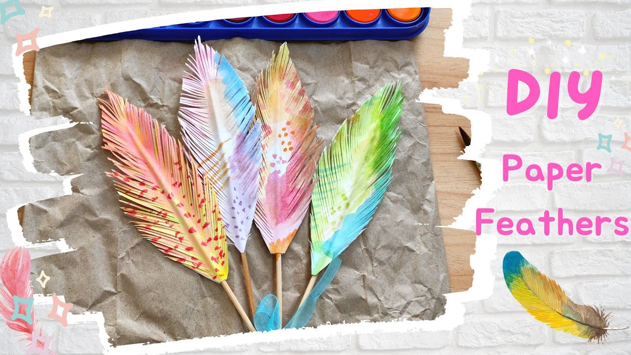 DIY Paper Feathers Making || How to make Paper Feathers || Easy Paper ...
