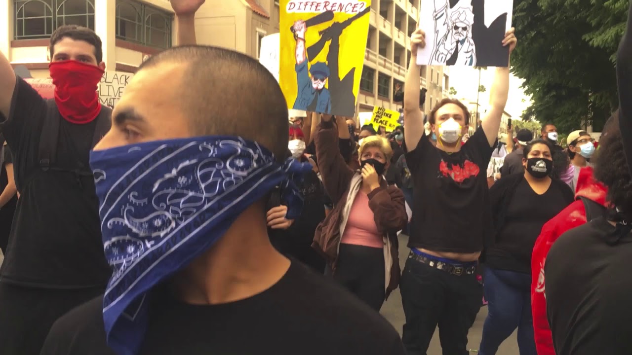 Downtown Riverside protest 06/02/2020 Cops Sweep the streets! - YouTube