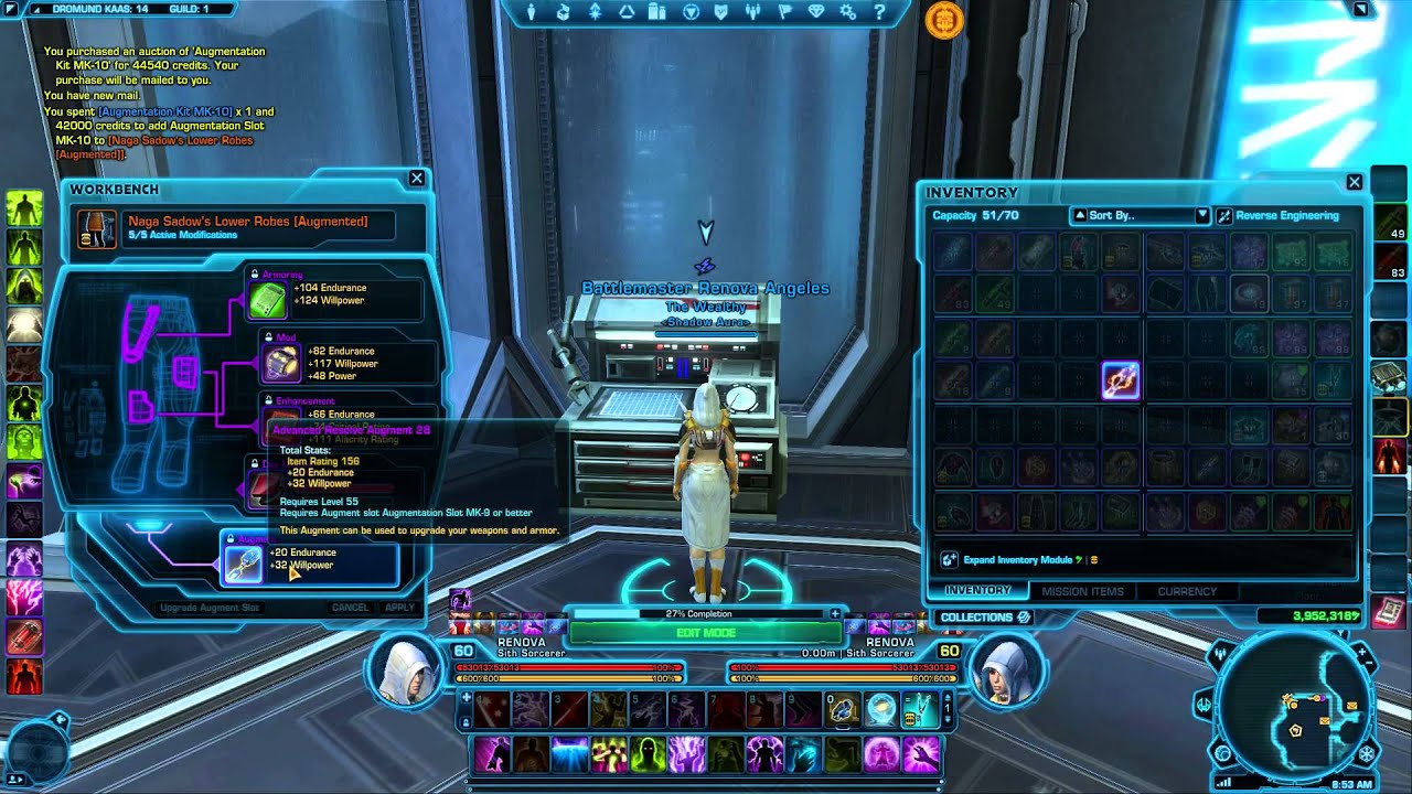 SWTOR Augmenting Tutorial - YouTube