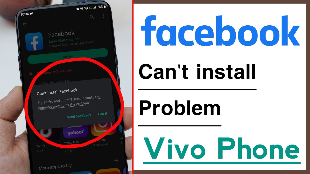 Vivo Phone Can't install Facebook Problem Solve - YouTube