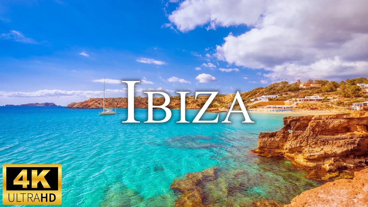 FLYING OVER IBIZA (4K UHD) - Relaxing Music Along With Beautiful Nature ...