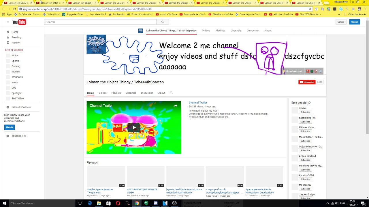 Lolman teh Object Thingy Channel History - YouTube