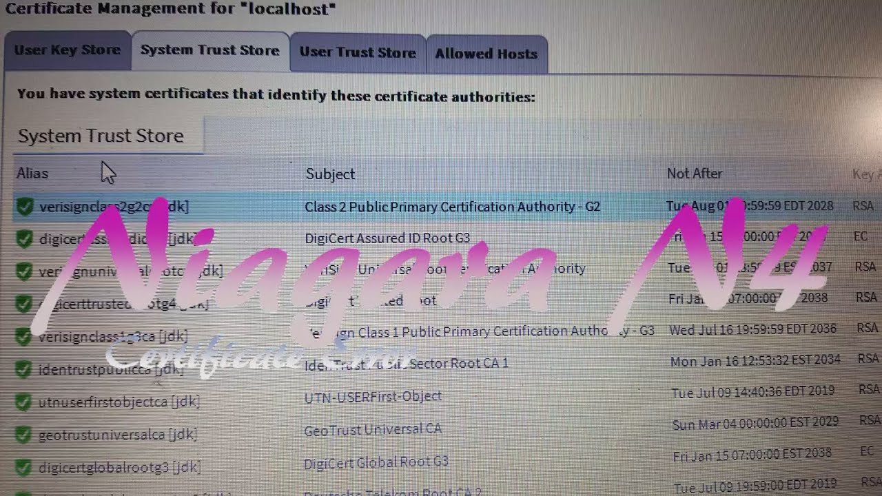 Niagara N4 Certificate Error - YouTube