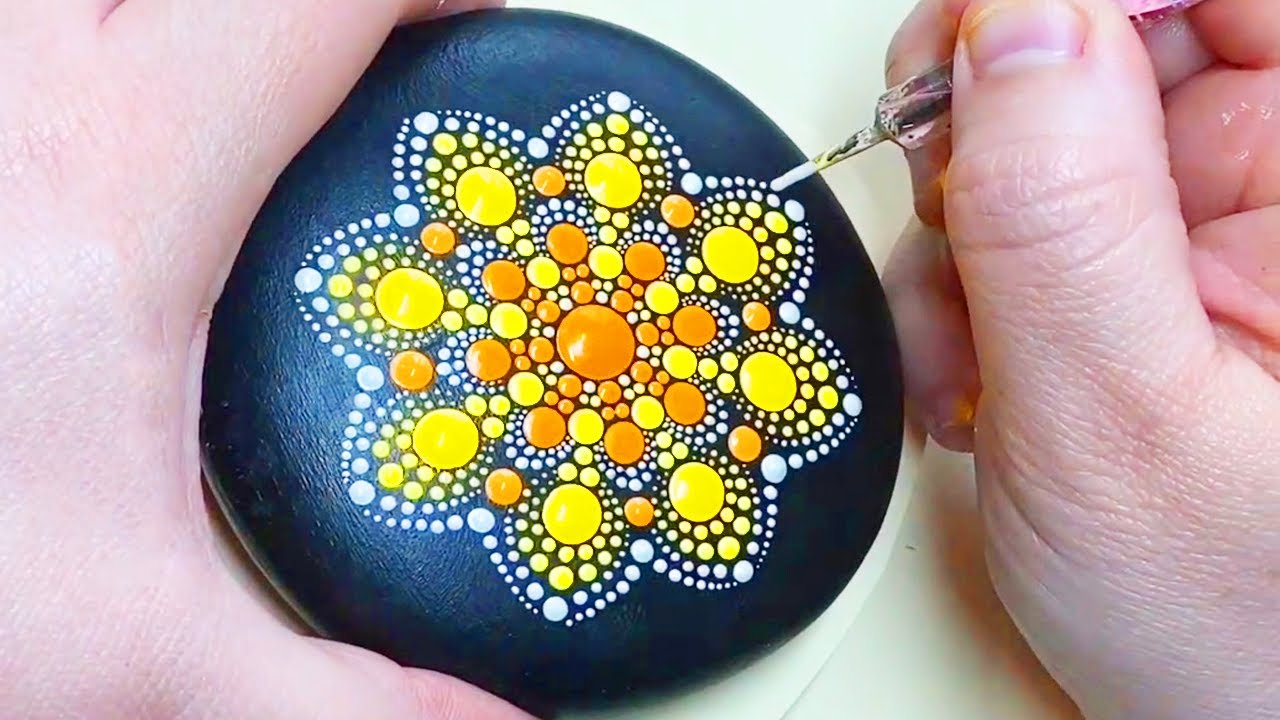 Mandala Rock Painting Step by Step | Mandala dot painting compilation ...
