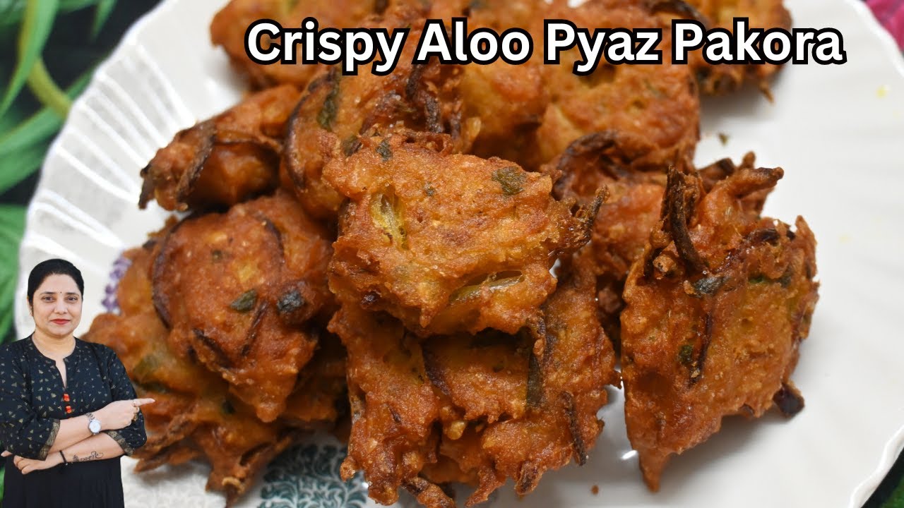 बारिश के मौसम में बनाये Crispy Aloo Pyaz Pakora | Indian Snacks Recipe ...