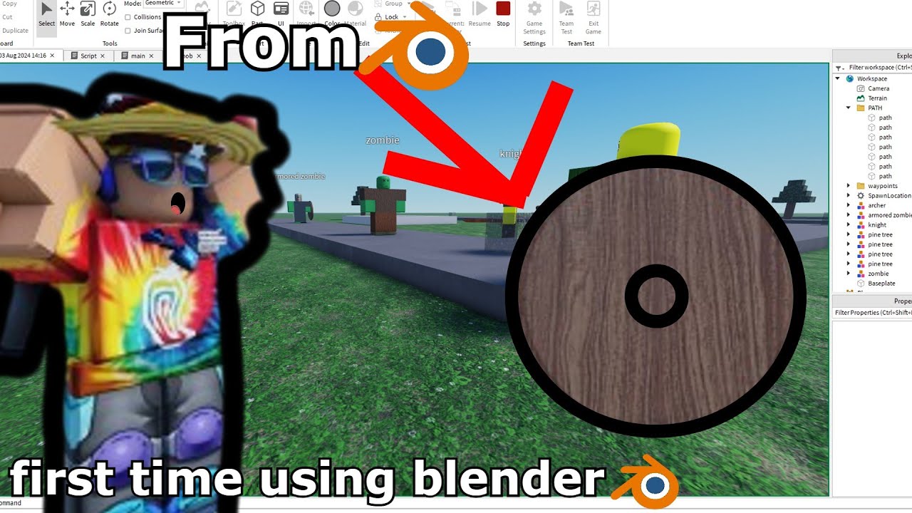 first time ever using blender / roblox studio building - YouTube