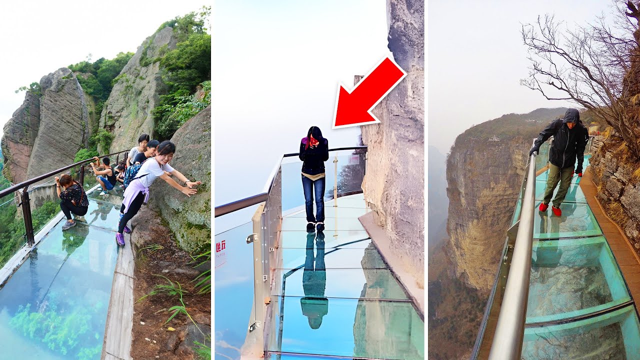 AMAZING Cliff side Glass Walkway - YouTube