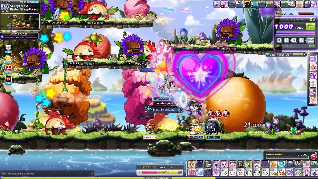 Maplestory Princess1una grinding at Hidden Slurpy Forest - YouTube