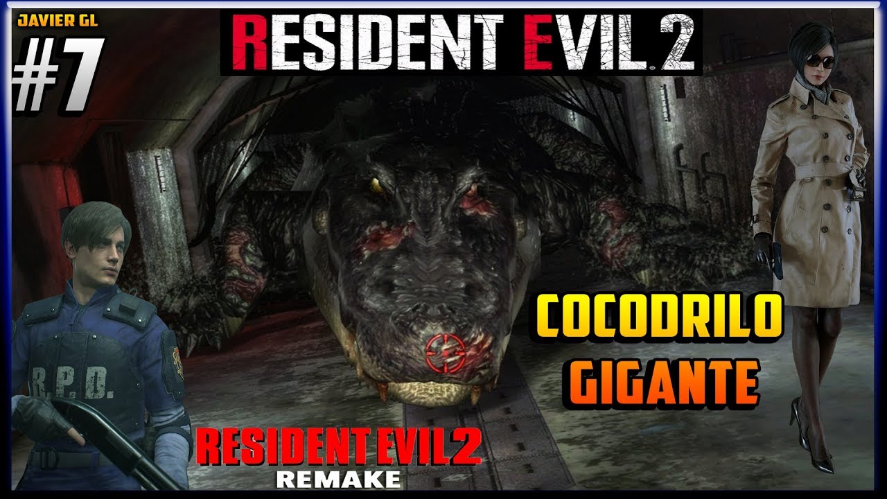 RESIDENT EVIL 2 REMAKE 🎮 COCODRILO GIGANTE EN LAS ALCANTARILLAS #7 ...