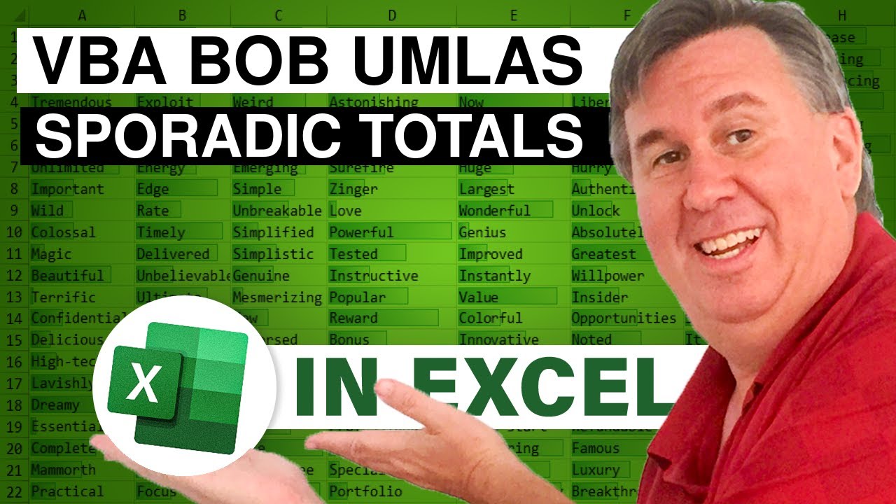 Excel - Bob Umlas Add Sporadic Totals with VBA - Episode 1832 - YouTube