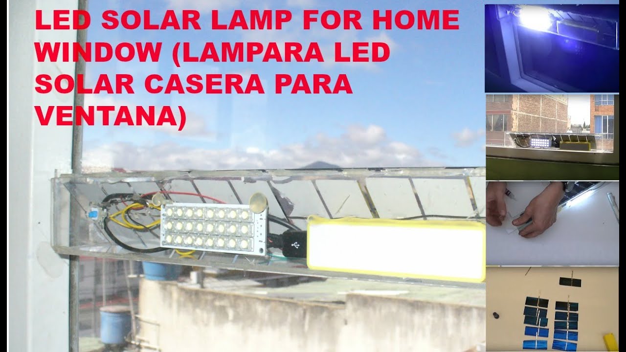 lampara solar led casera para ventana - YouTube