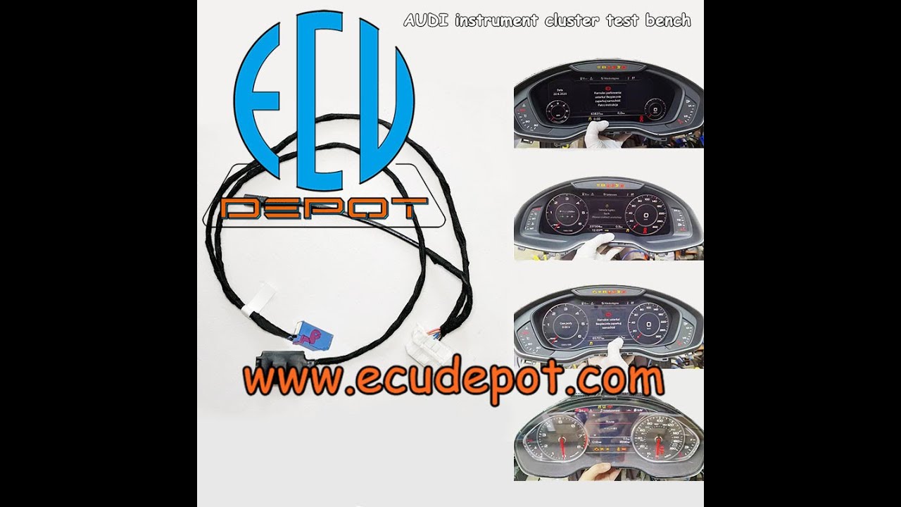 AUDI digital cluster analogue speedometer LCD dashboard starting up ...