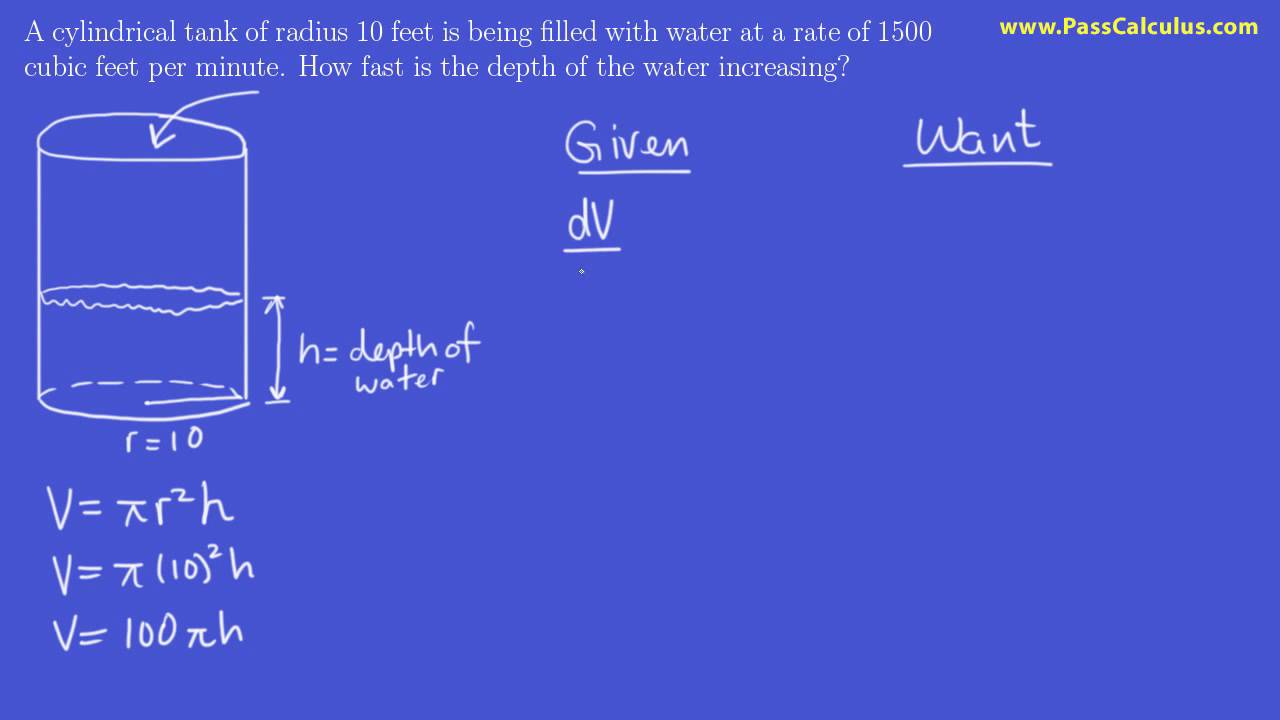 Calculus - Related Rates - Practice Problem 2 - YouTube
