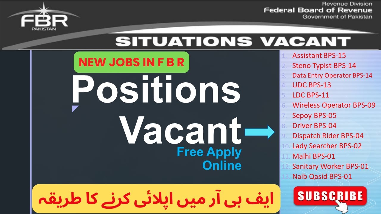 How to Apply Online for FBR Jobs 2024 | FBR Custom Jobs Apply on NJP ...