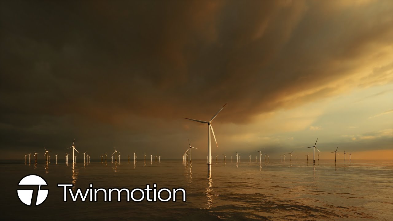 Wind farm turbines 3D Render in Twinmotion 2022 #2 - YouTube