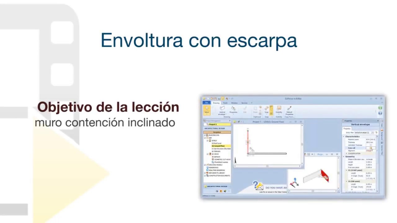 Tutorial de Edificius - Envolvente con escarpa - ACCA software - YouTube