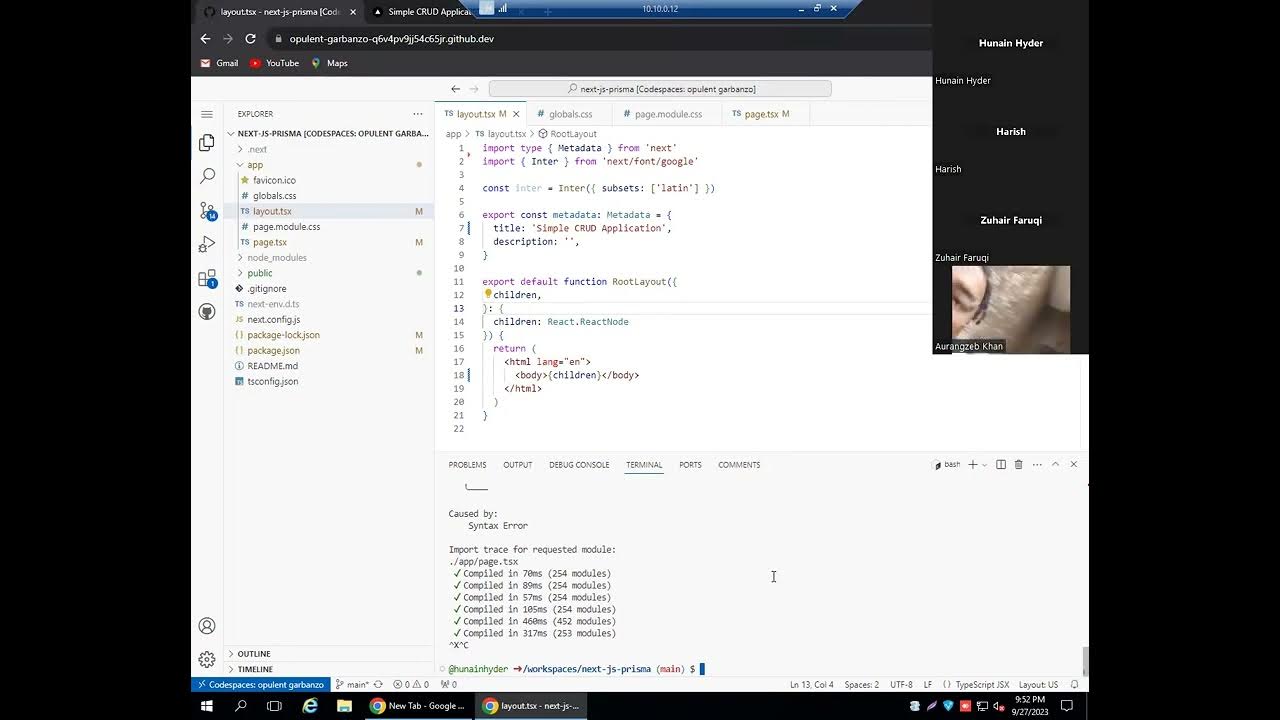 Creating new Next.js app with Prisma and Prisma Client and creating schema - YouTube