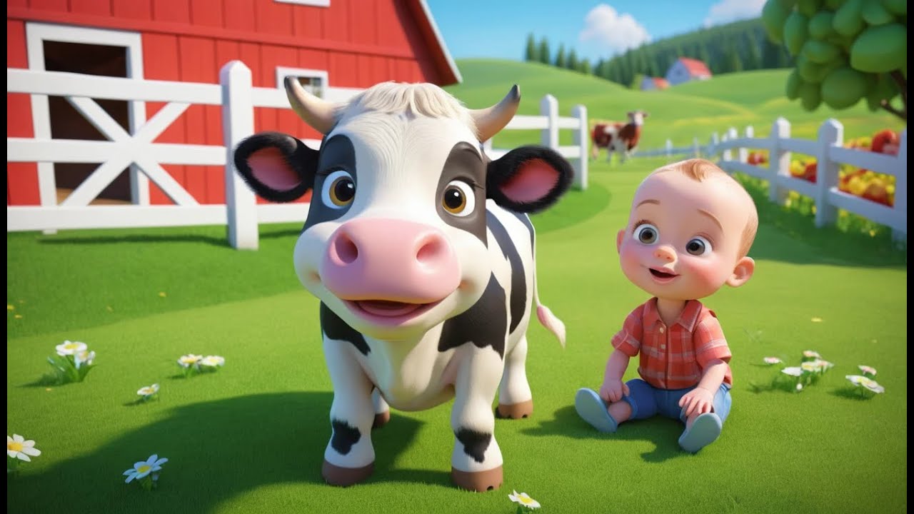 Baby Cow Say Moo Moo Moo | Fun Farm Animal Song for Kids | Mooing Cow ...