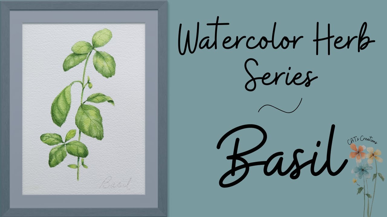 Watercolor Basil - Watercolor Herb Series - YouTube