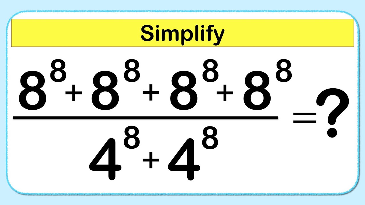 Nice Exponent Math Simplification|Math Aptitude|Exam Aptitude - YouTube