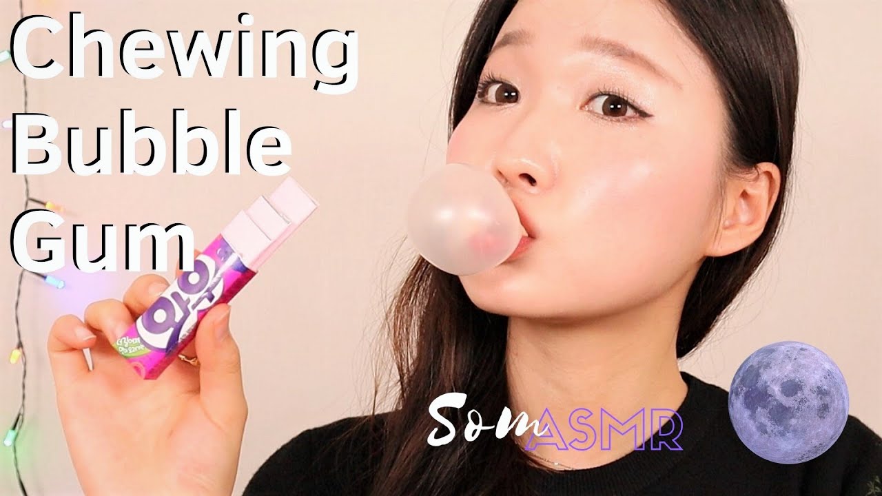 ASMR - Gum Chewing (gum chewing, snapping, bubble popping) - YouTube