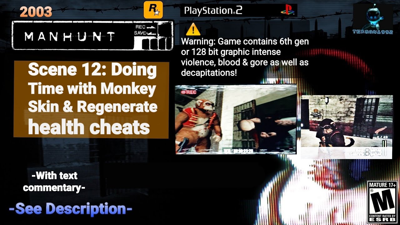 Manhunt - Scene 12 with Monkey Skin & Regenerate cheats - PS2 - YouTube