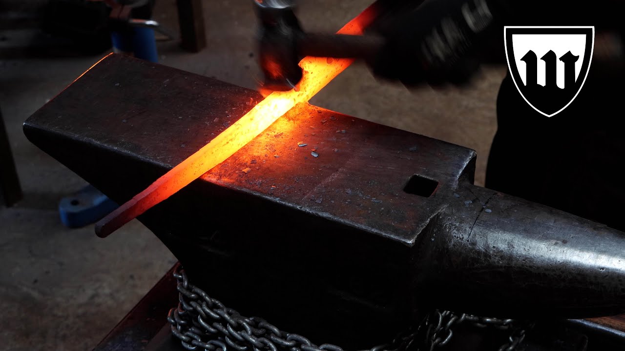Forging a pattern welded double fullered sword, part 1, forging the ...