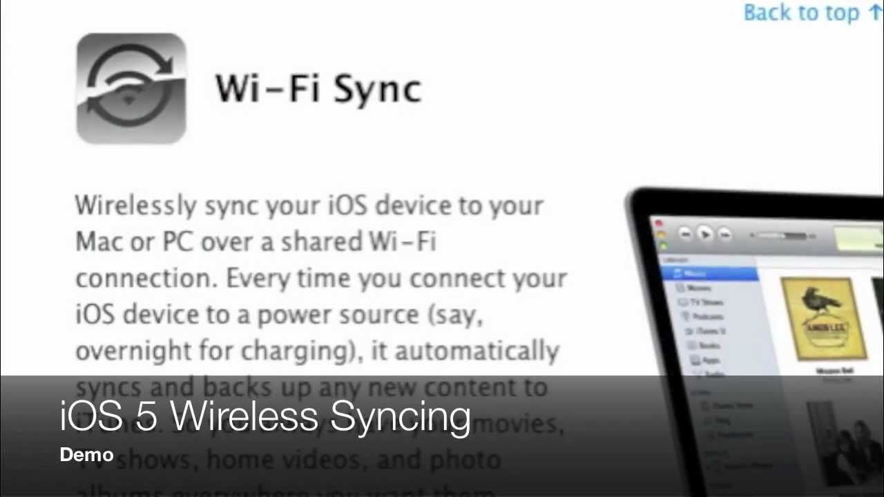 Apple iOS 5 Wireless Sync: Demo - YouTube