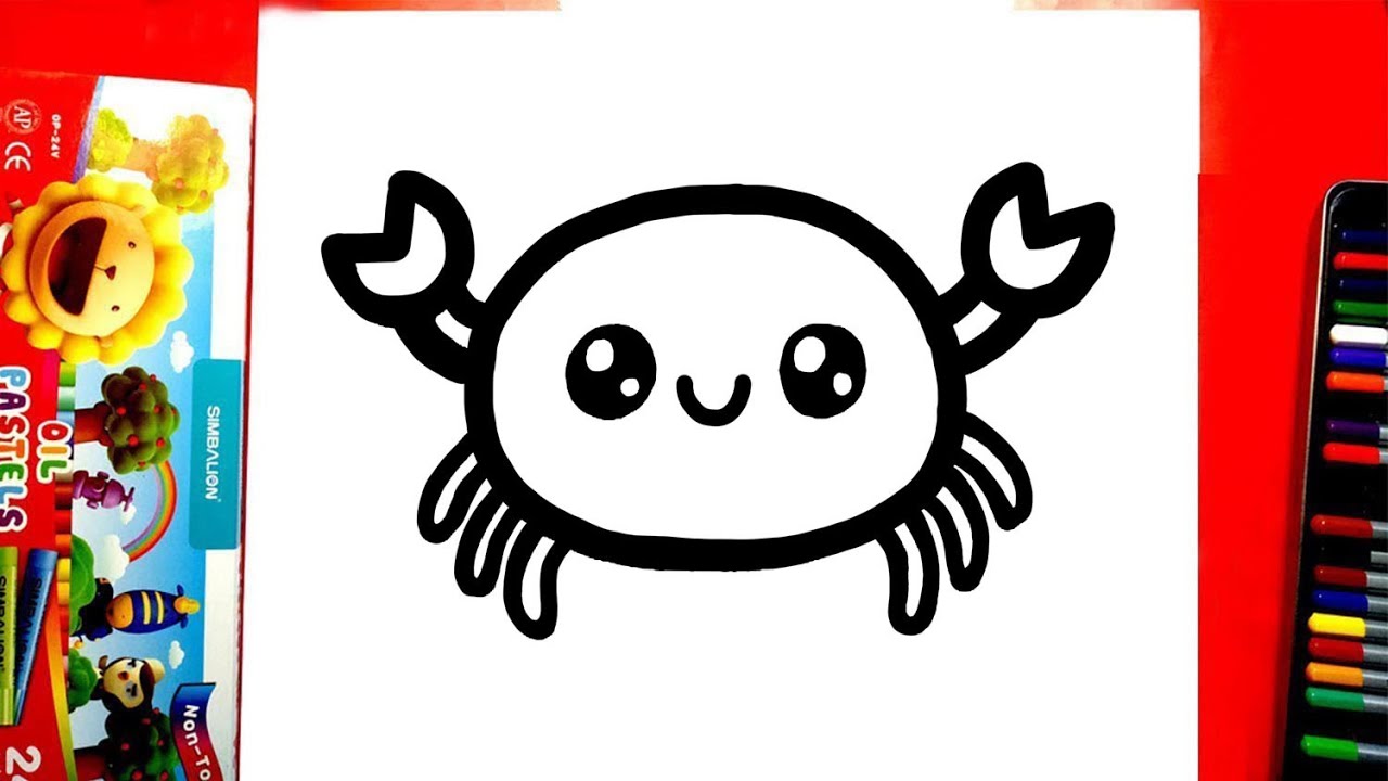 VẼ CON CUA ĐƠN GIẢN NHẤT | Cách vẽ con cua dễ nhất | Vẽ và tô màu con ...
