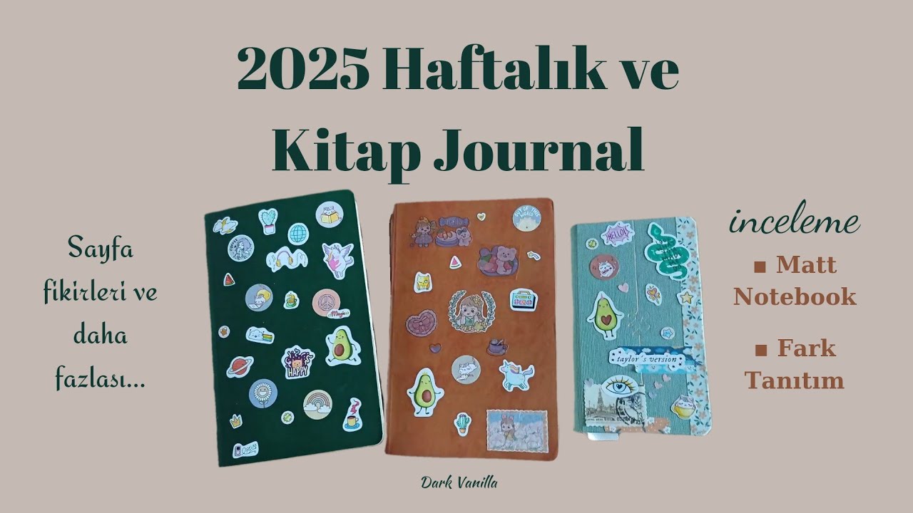 2025 Reading Journal & Weekly Journal (Matt Notebook, Fark Tanıtım ...