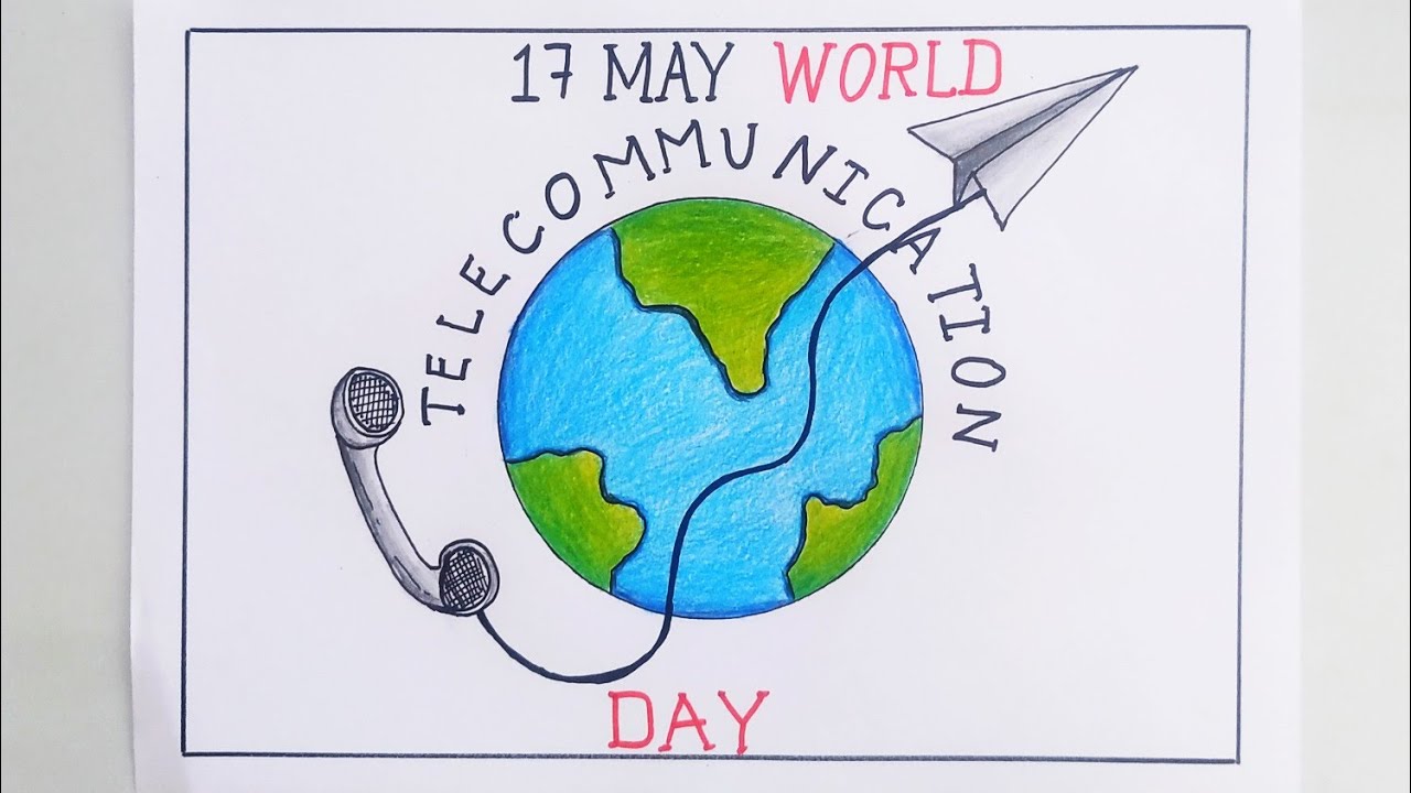 World Telecommunication Day Poster Drawing easy, 17 May| How to draw ...