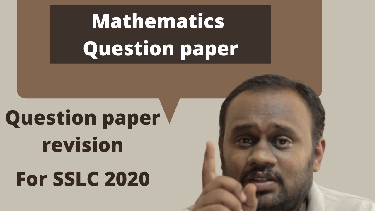 SSLC Mathematics question paper revision 2020 | Srinivas KR - YouTube