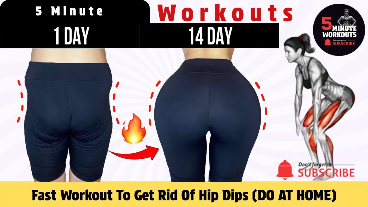 Fast Workout To Get Rid Of Hip Dips (DO AT HOME) By 5 Minute Workouts ...