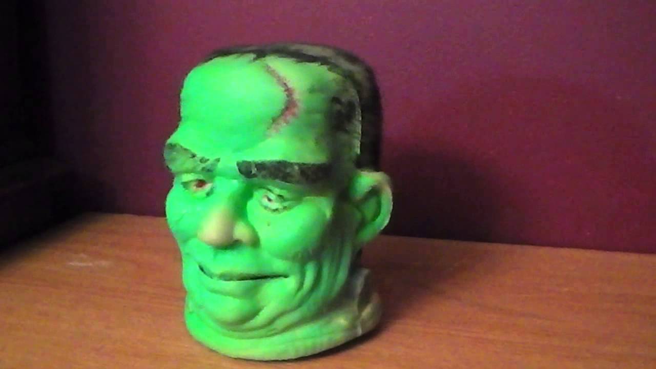 VERY RARE Vibrating Laughing Frankenstein Head Animated Halloween Prop ...