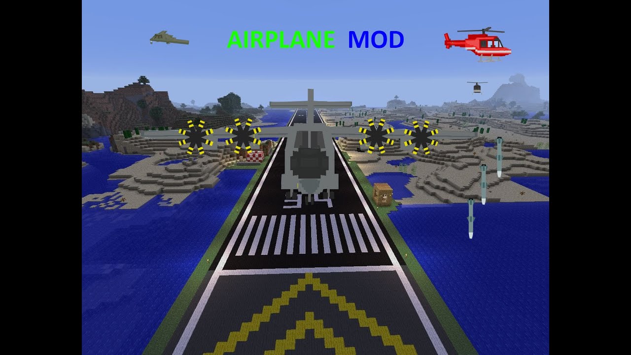 minecraft airplane mod, minecraft mod, minecraft easy mod - YouTube