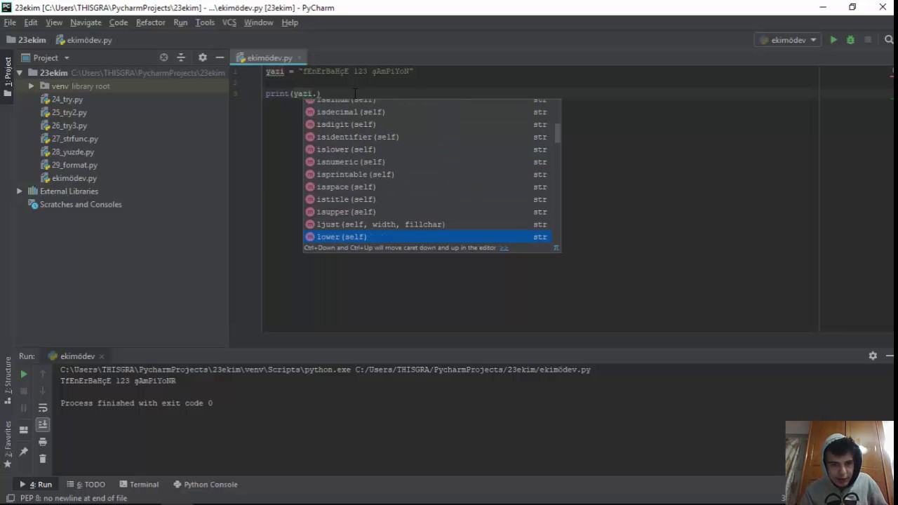 Python Karakter Fonksiyonları - YouTube
