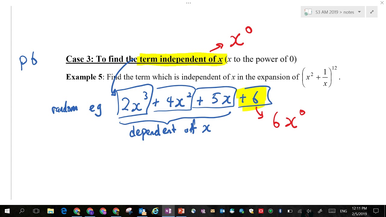 Binomial expansion general term independent of x - YouTube
