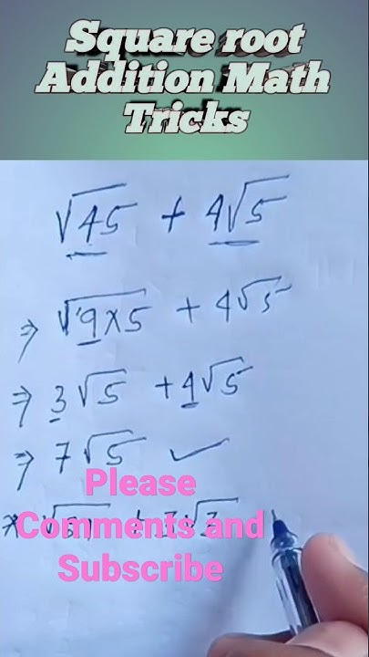 Square root Addition Math trick | How to Addition Square root Math tricks #maths #shots # ...