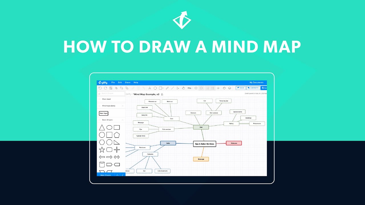 How to Draw a Mind Map Online | Mind Map Tutorial for Gliffy's Easy ...