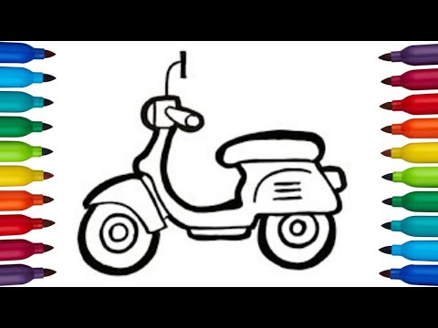 Easy Mini scooty drawing for kids and toddler - YouTube
