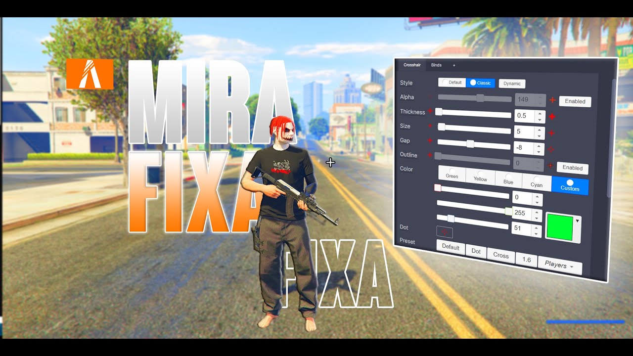 COMO COLOCAR MIRA FIXA NO FIVEM - YouTube